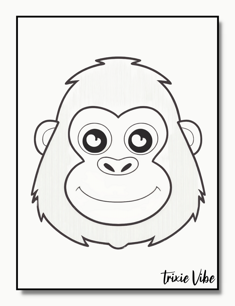 Printable Cute Gorilla Coloring Pages for Kids
