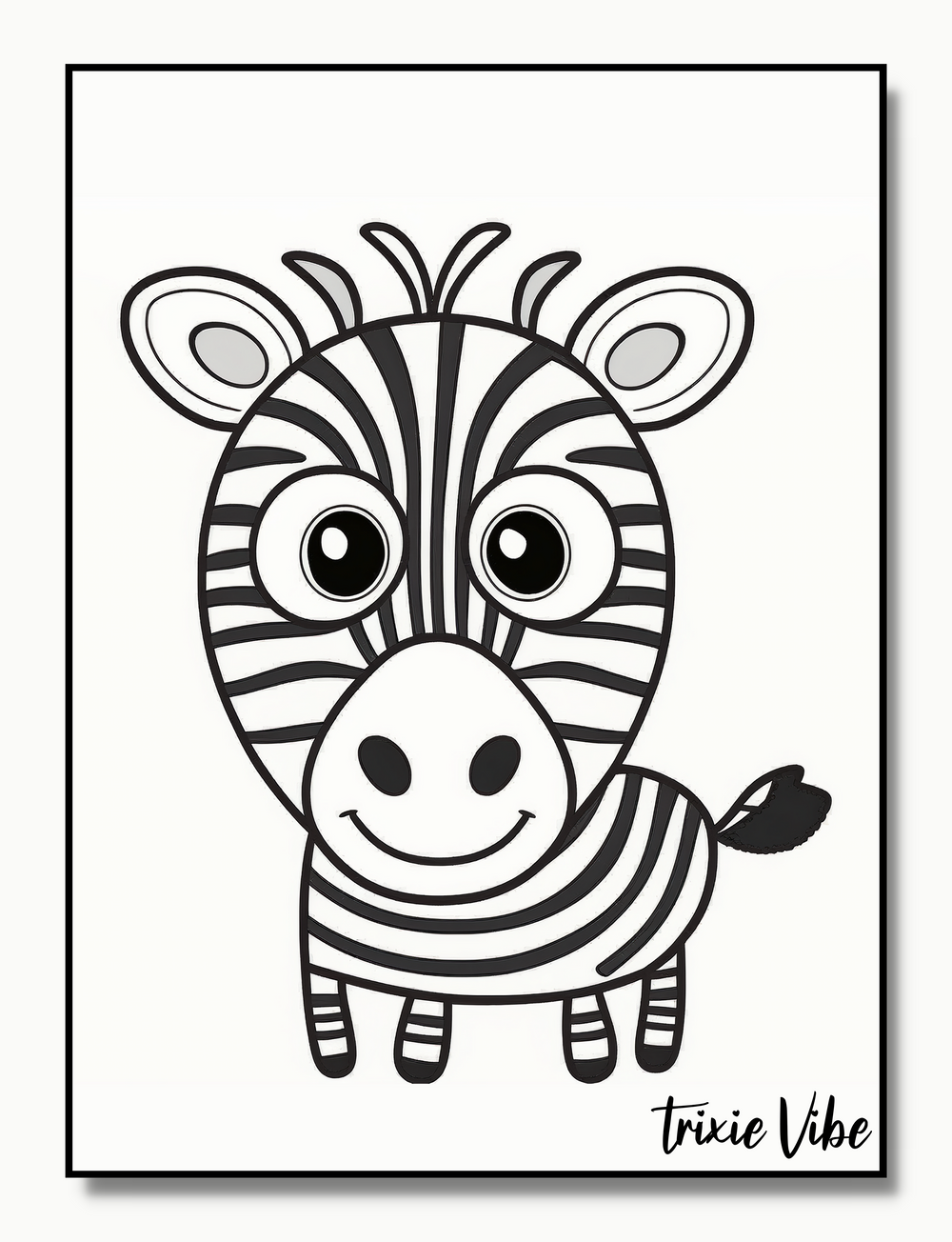 Cute Printable Zebra Coloring Pages for Kids