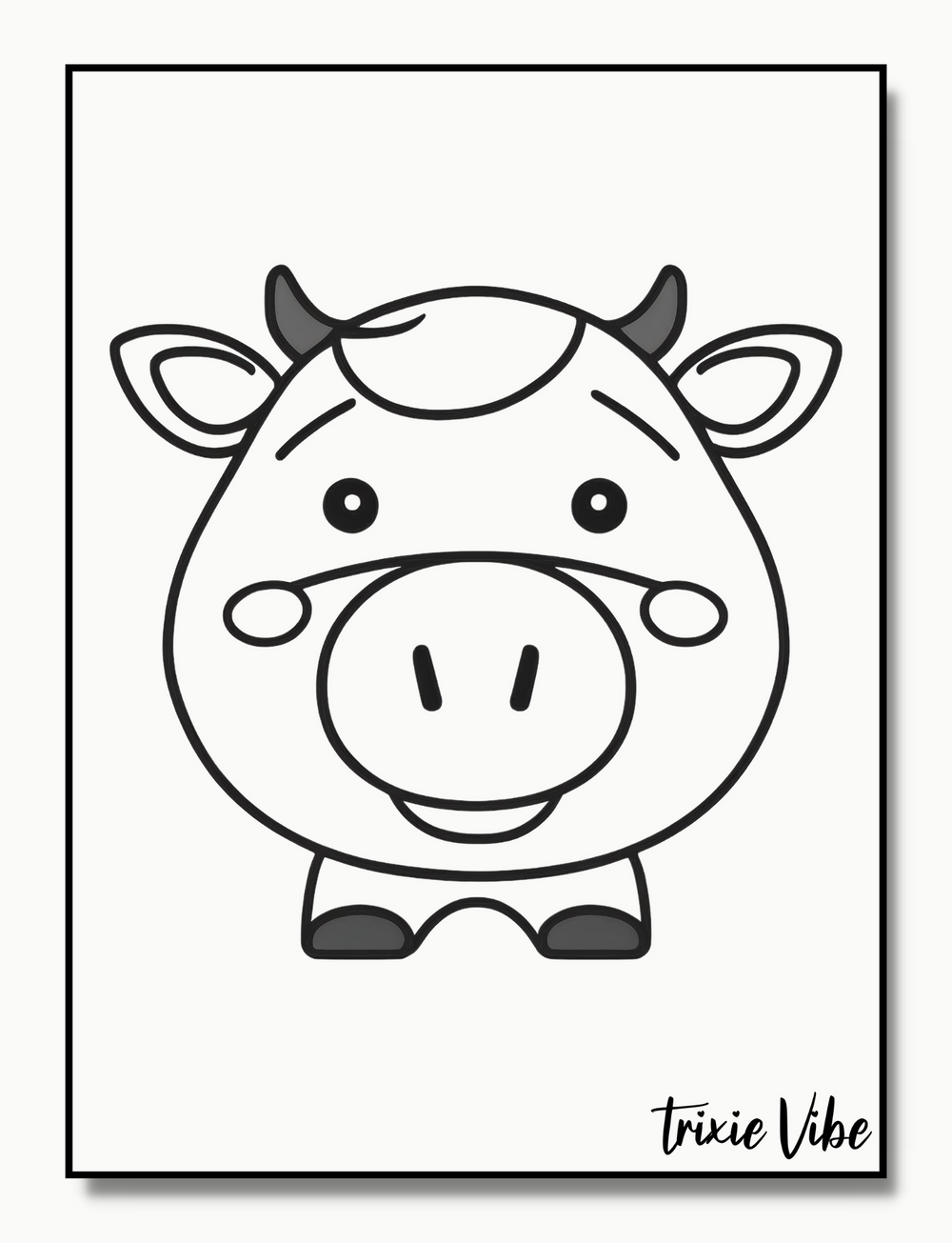 Free Printable Cute Cow Coloring Pages for Kids