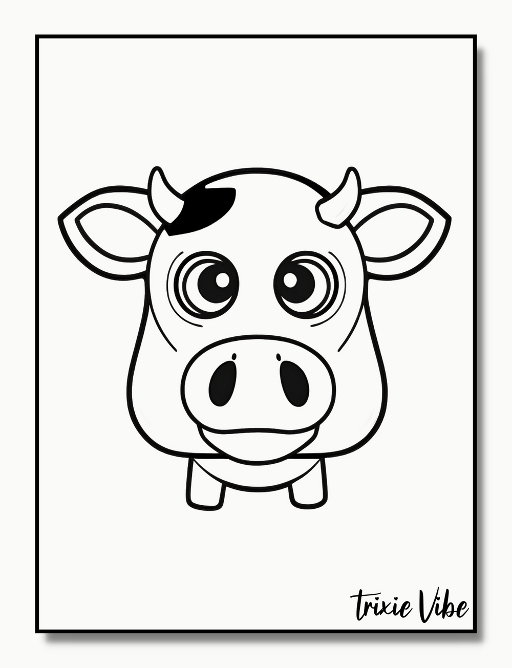 Free Printable Cute Cow Coloring Pages for Kids