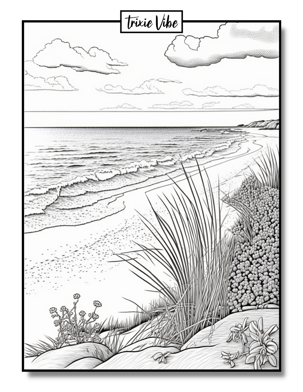 Printable Beach Coloring Pages for Adults