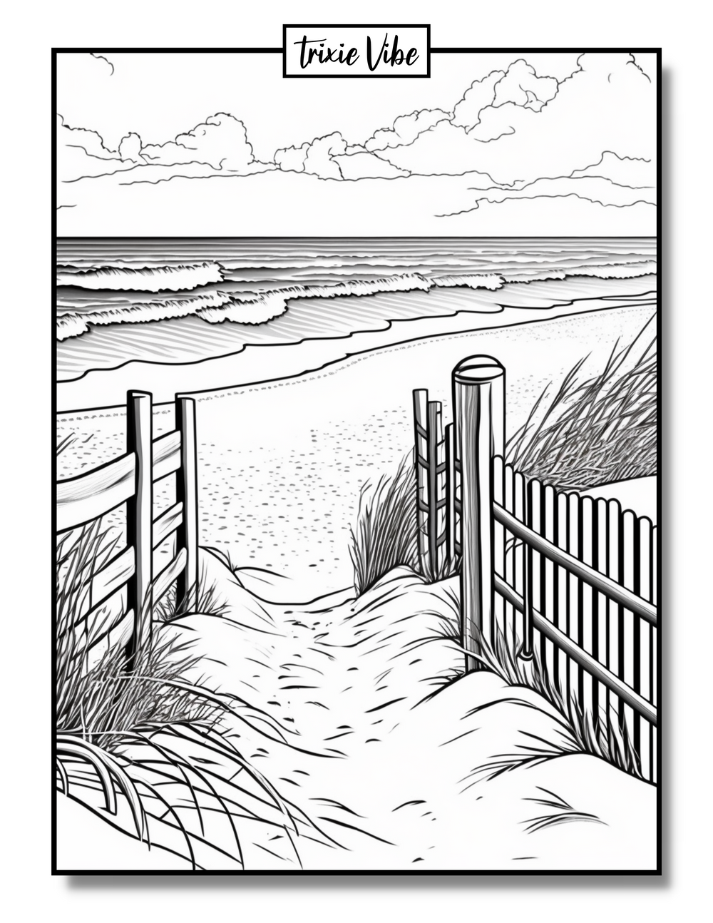 Printable Beach Coloring Pages for Adults