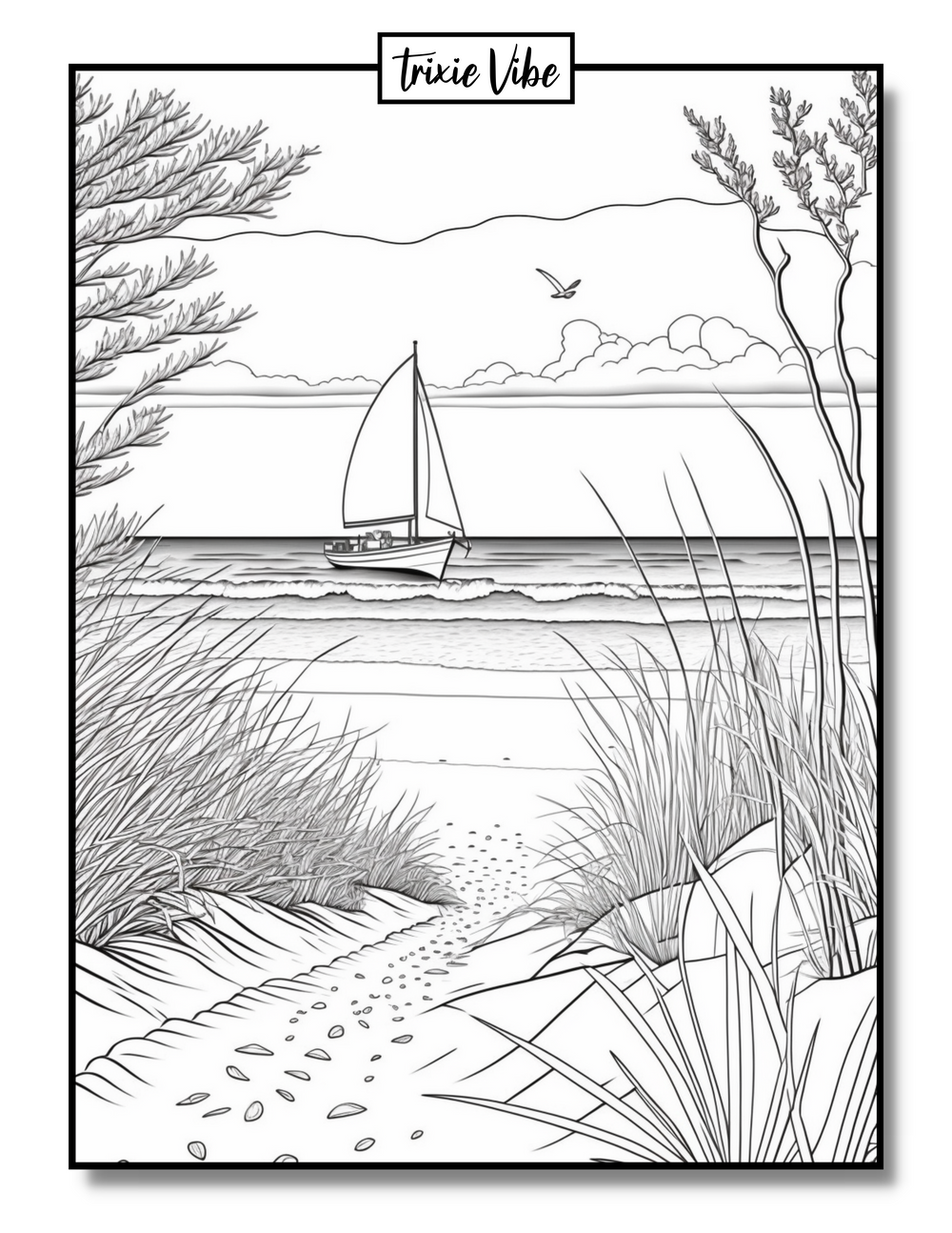 Printable Beach Coloring Pages for Adults