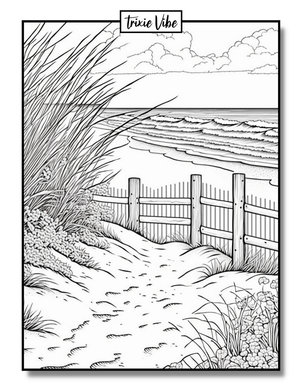 Printable Beach Coloring Pages for Adults