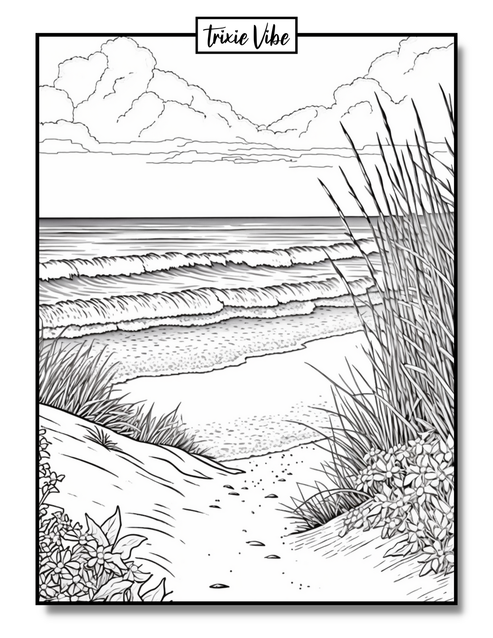 Printable Beach Coloring Pages for Adults