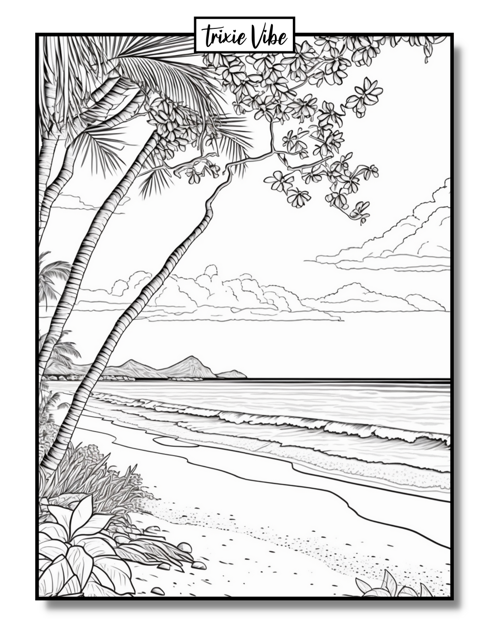 Printable Beach Coloring Pages for Adults