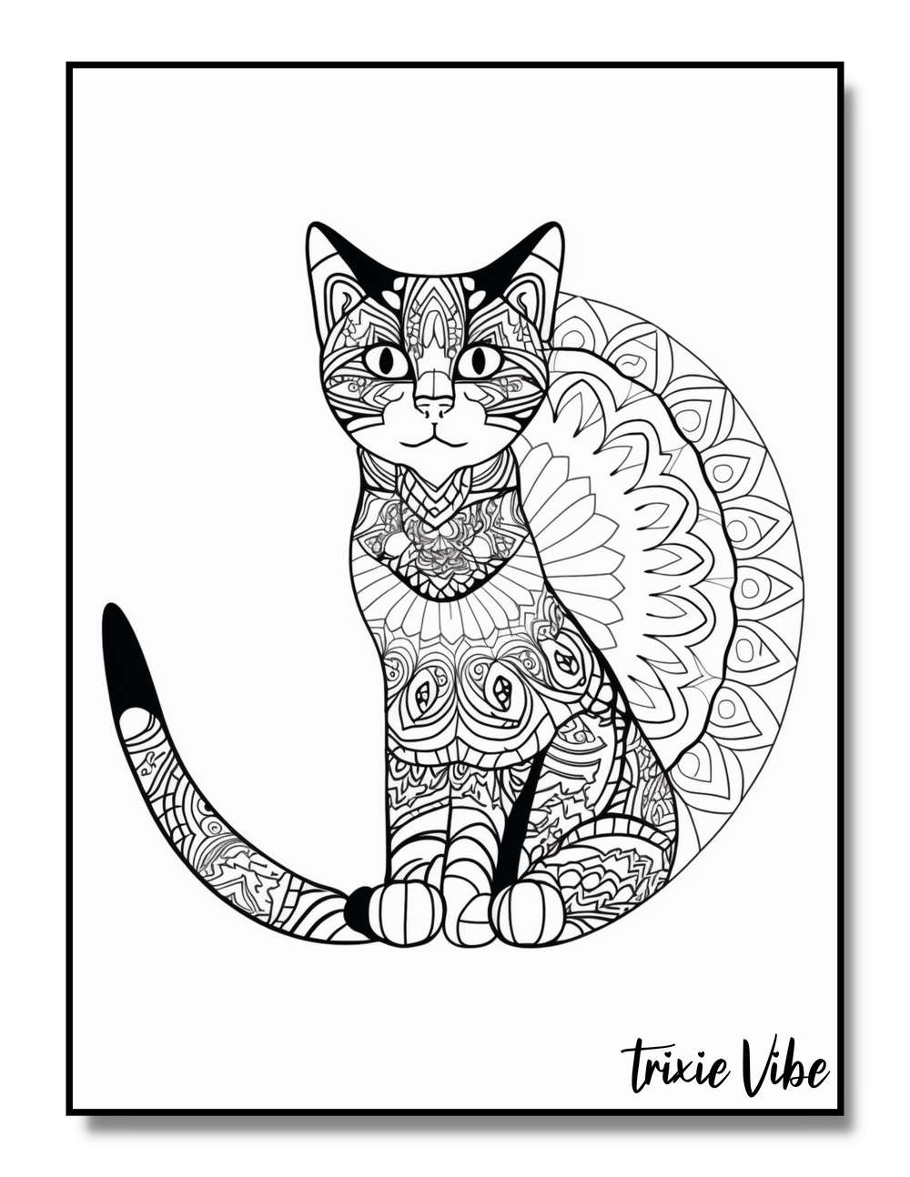 Printable Cat Mandala Coloring Pages