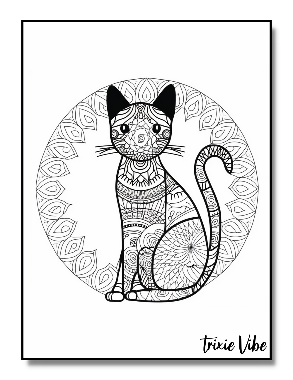 Printable Cat Mandala Coloring Pages