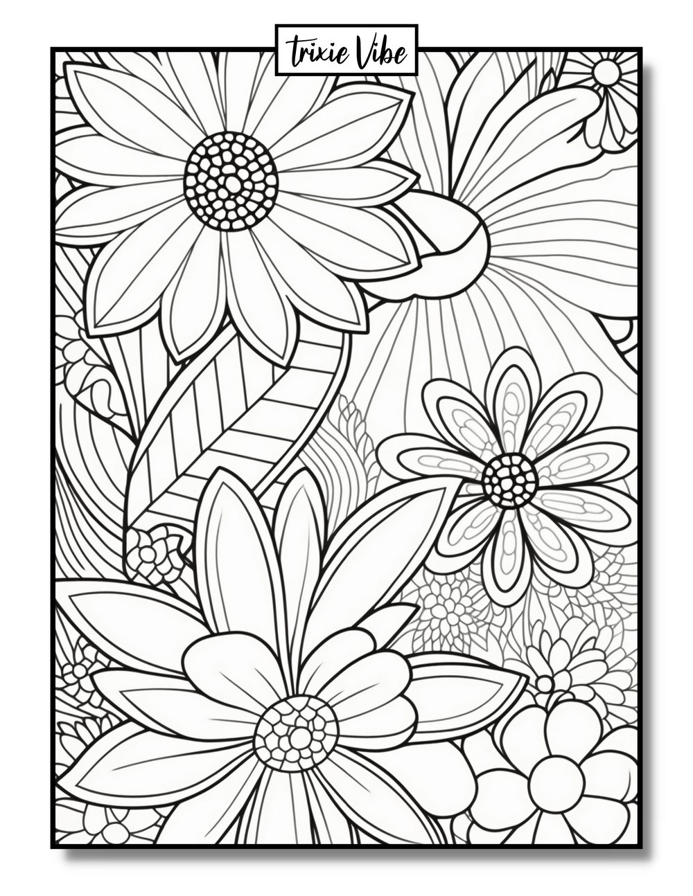 Flower Pattern Coloring Pages