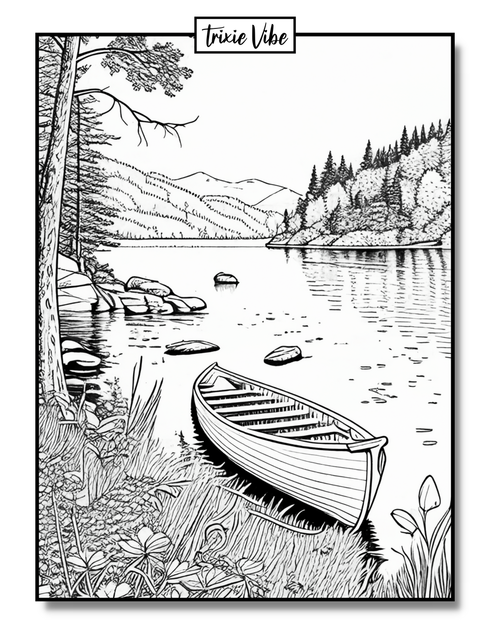 Printable Detailed Lake Coloring Pages for Adults