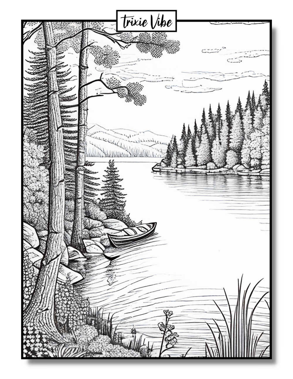 Printable Detailed Lake Coloring Pages for Adults