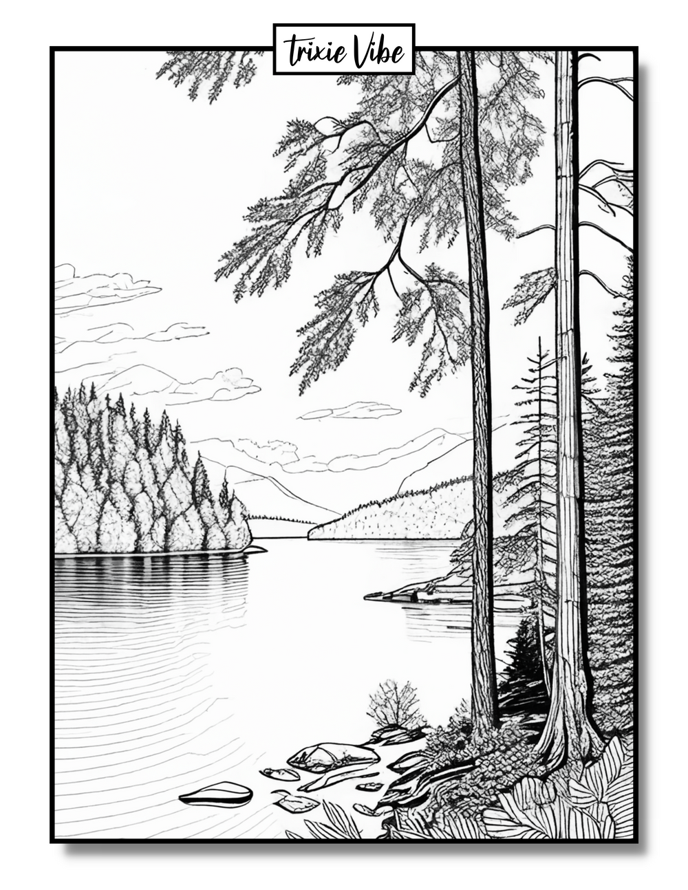 Printable Detailed Lake Coloring Pages for Adults