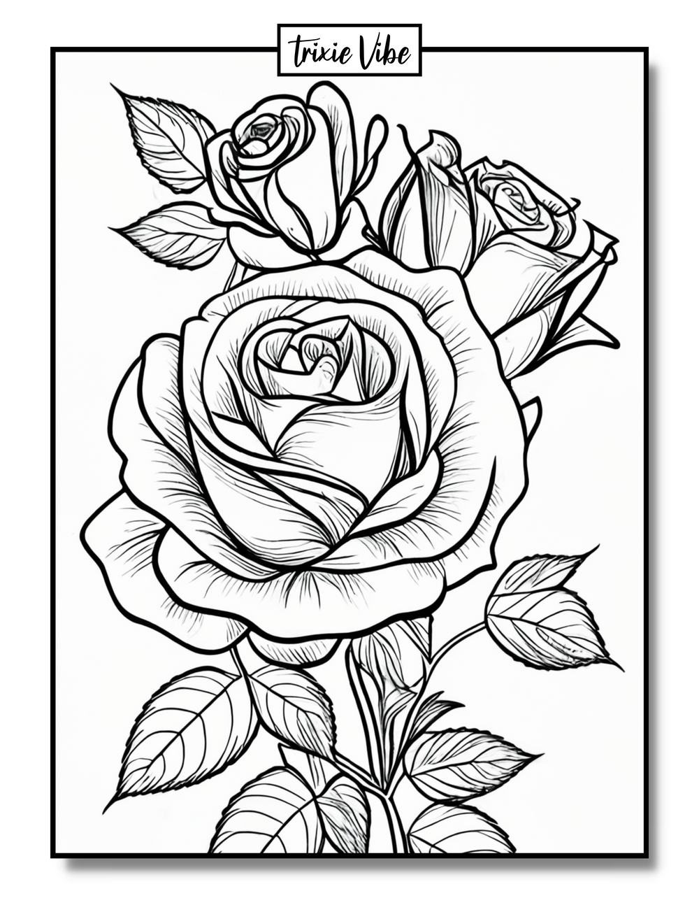 Rose Coloring Pages for Adults
