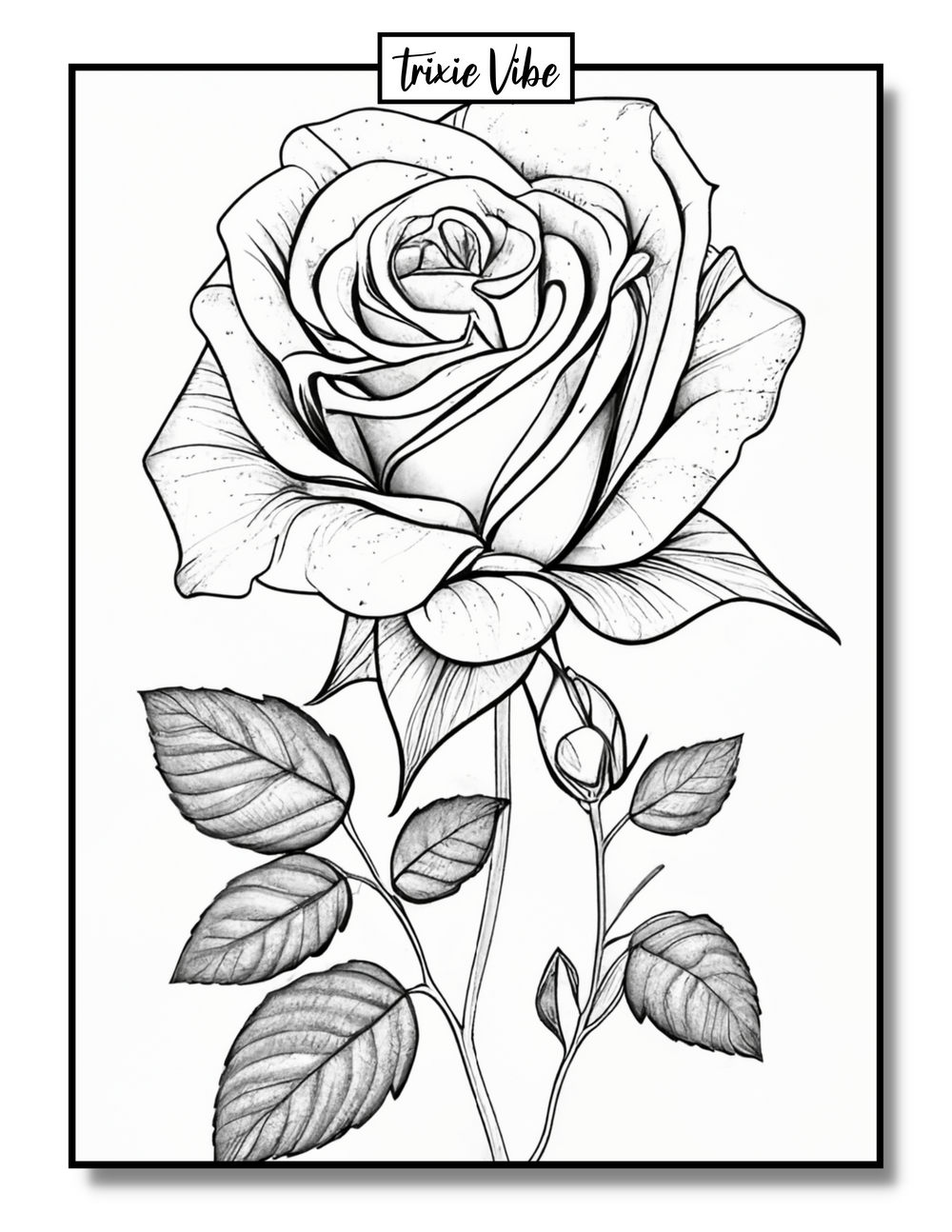Rose Coloring Pages for Adults
