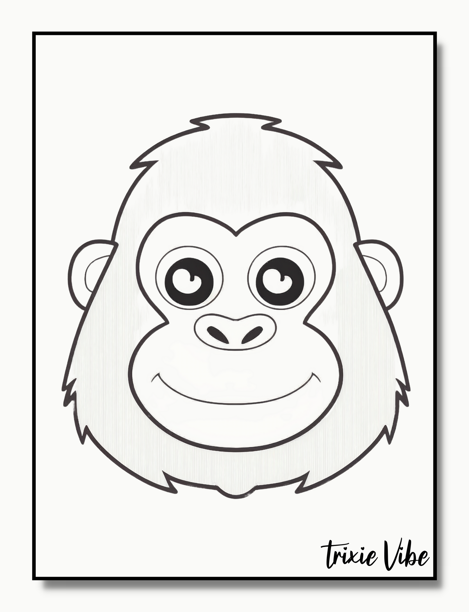 Printable Cute Gorilla Coloring Pages for Kids