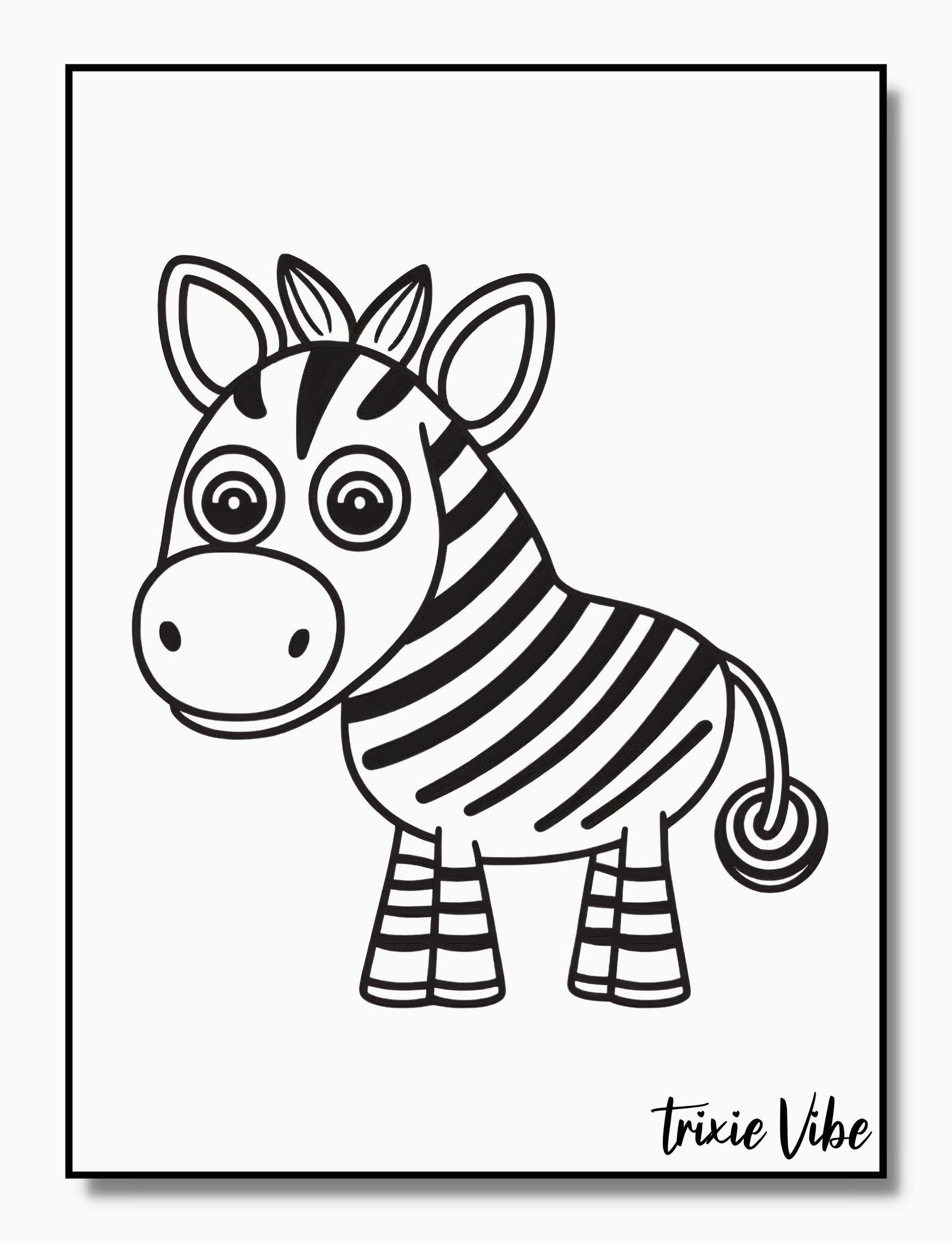 Cute Printable Zebra Coloring Pages for Kids