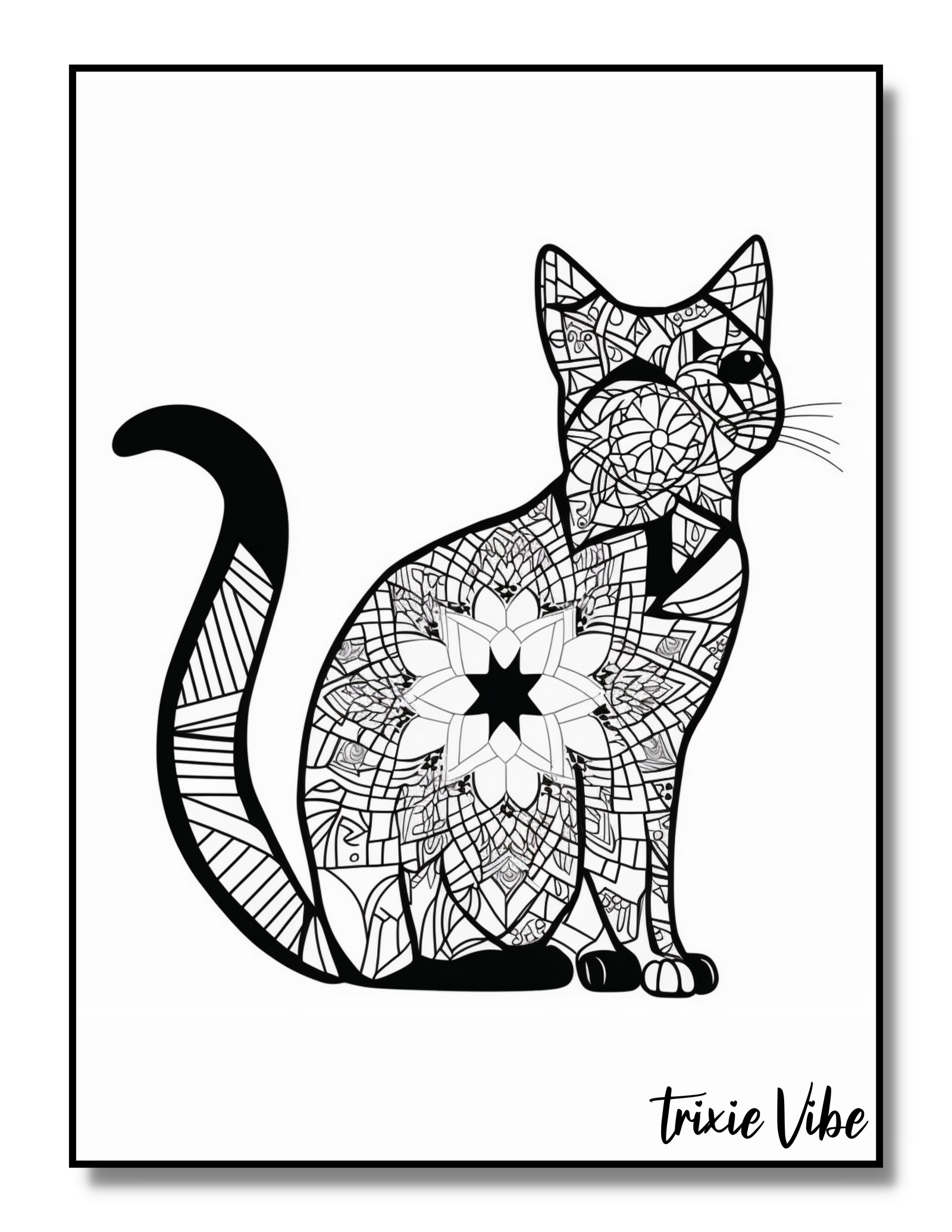 Printable Cat Mandala Coloring Pages