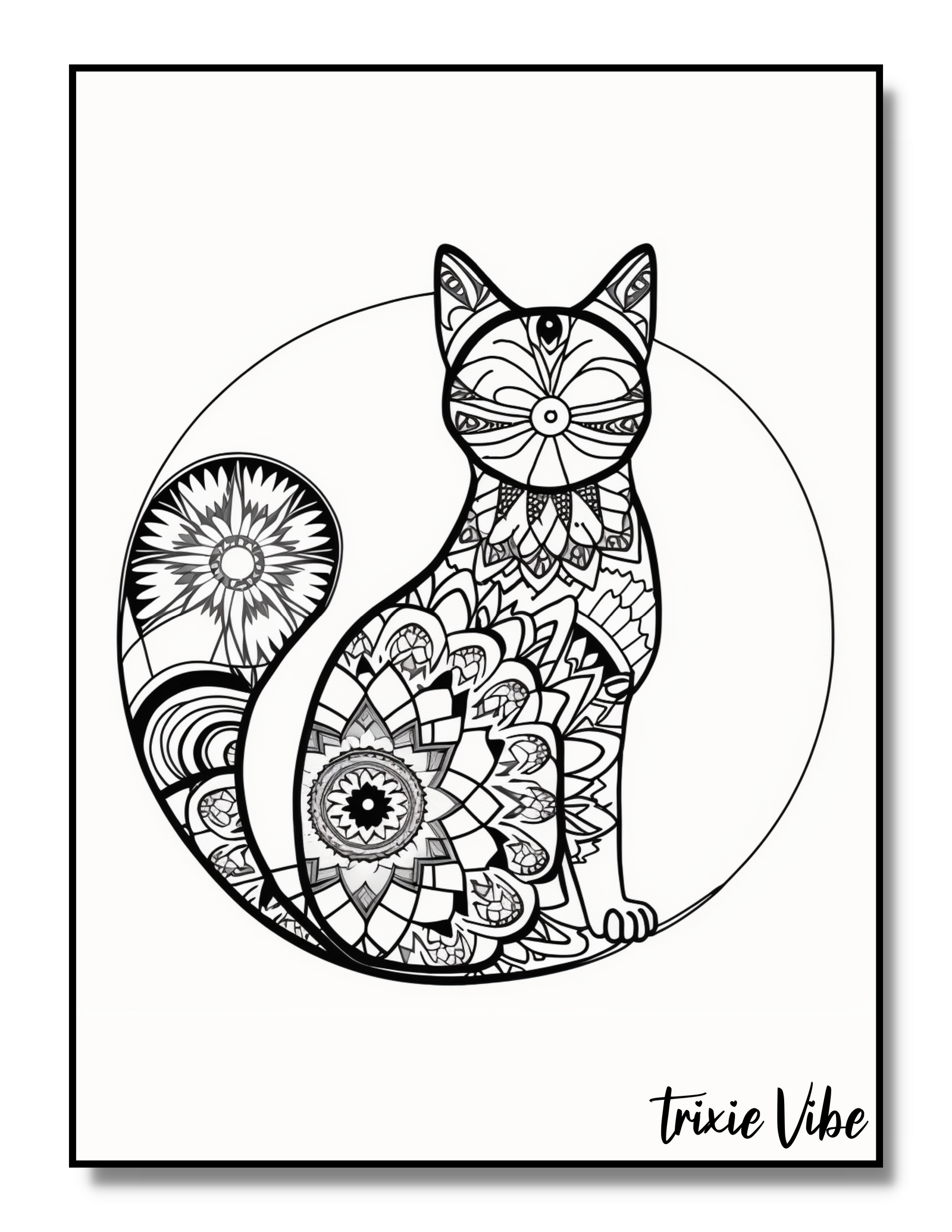 Printable Cat Mandala Coloring Pages