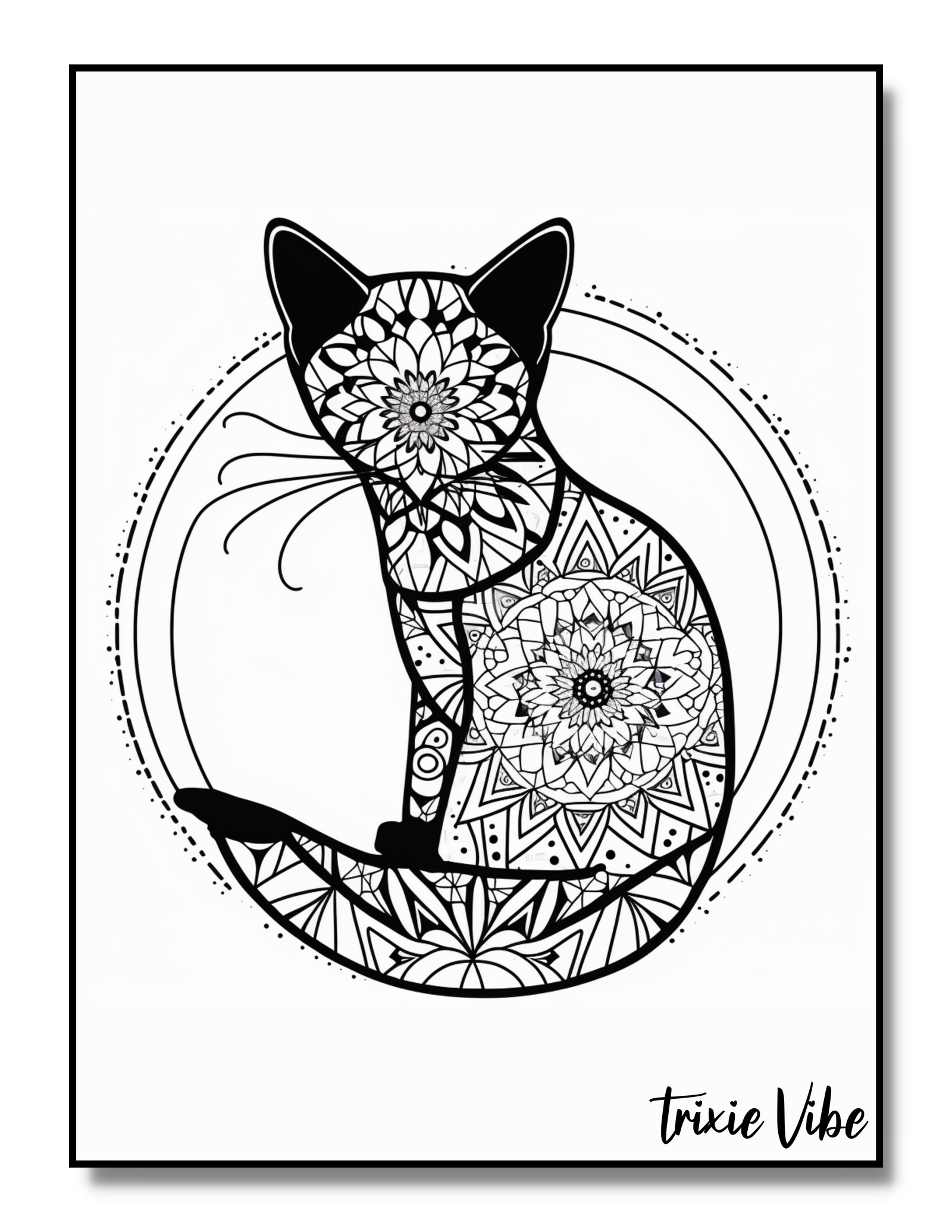 Printable Cat Mandala Coloring Pages