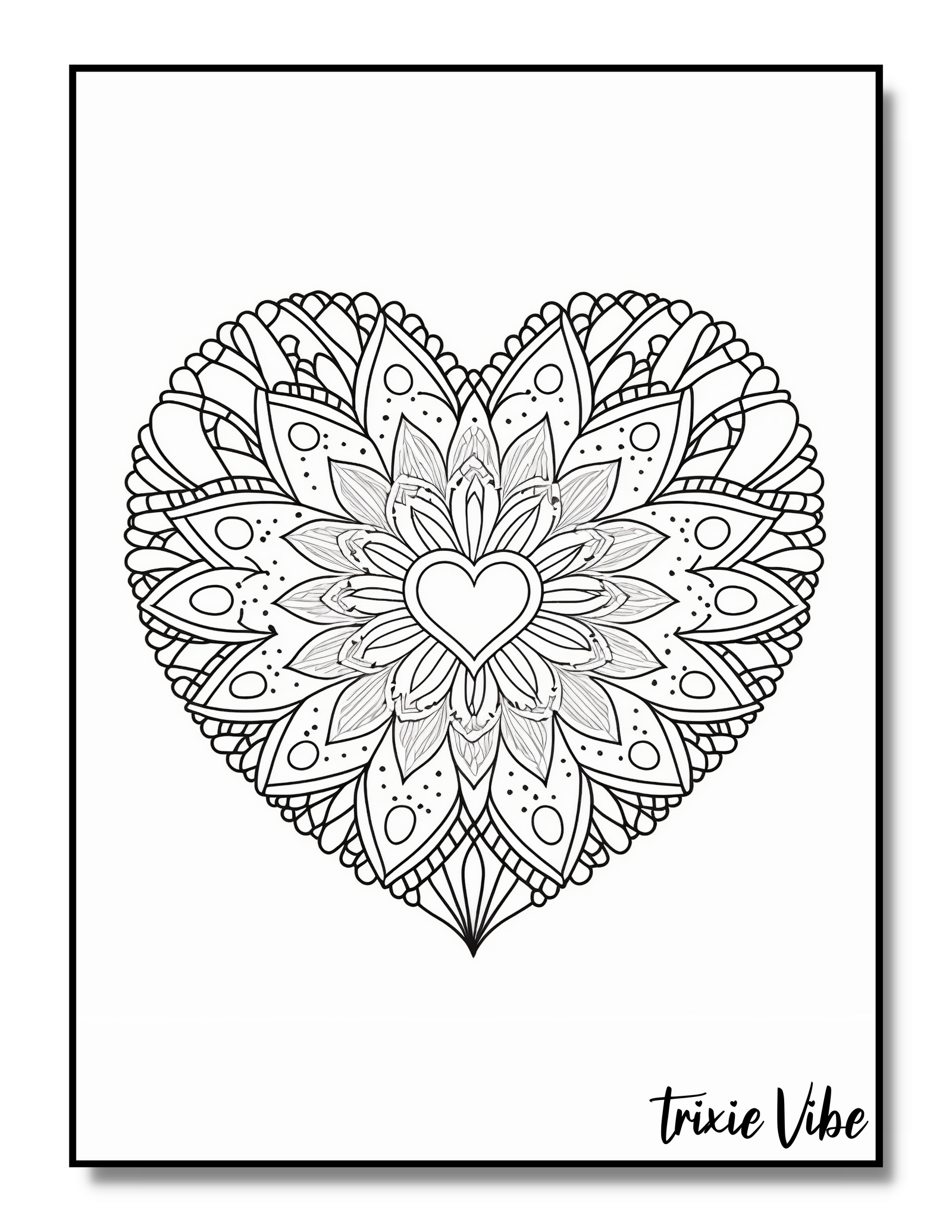 Printable Heart Mandala Coloring Pages