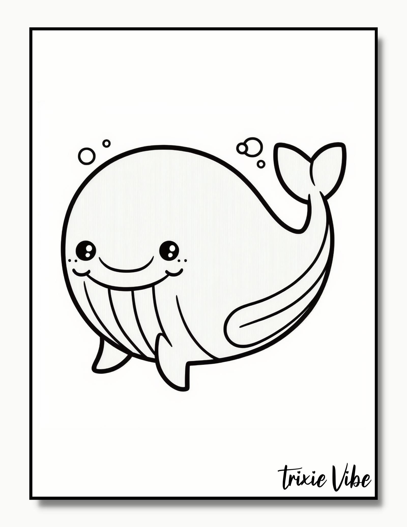 Cute Whale Coloring Pages for Kids
