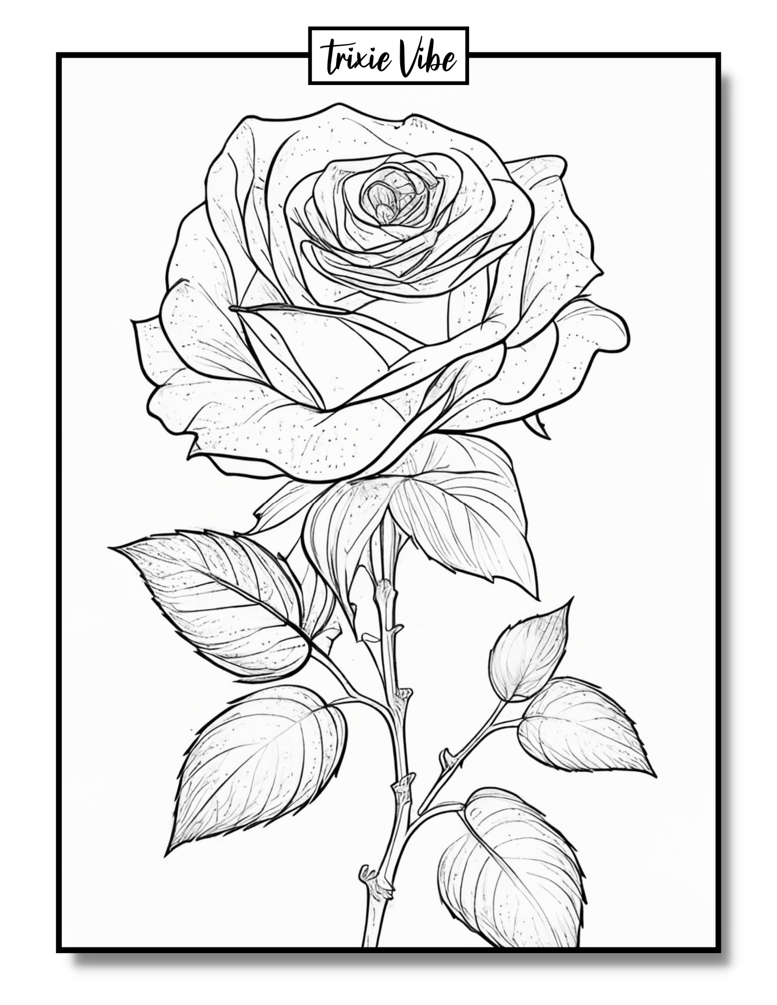 Rose Coloring Pages for Adults