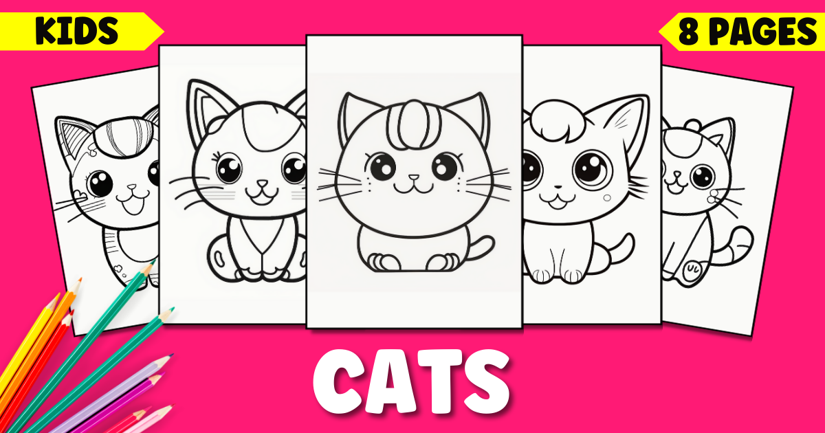 Printable Cute Cat Coloring Pages for Kids
