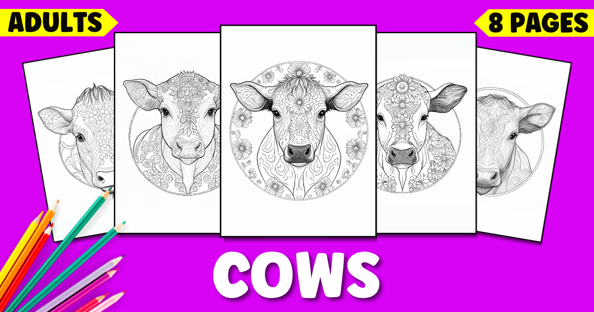 Realistic Cow Coloring Pages