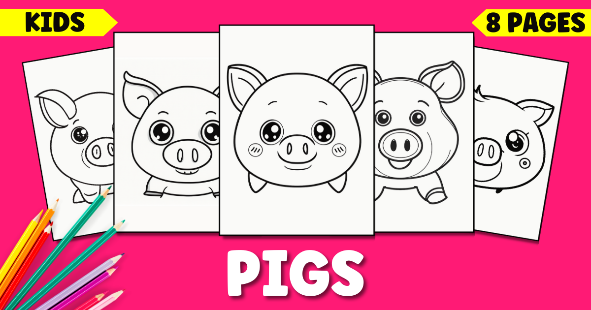 Printable Cute Pig Coloring Pages For Kids