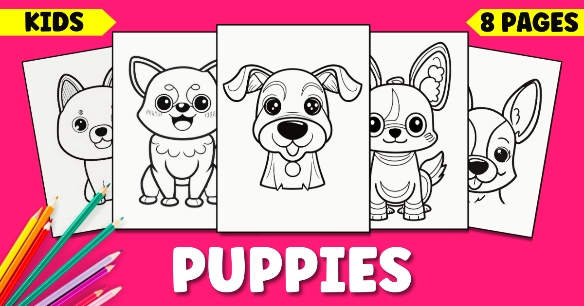 Printable Cute Puppy Coloring Pages for Kids
