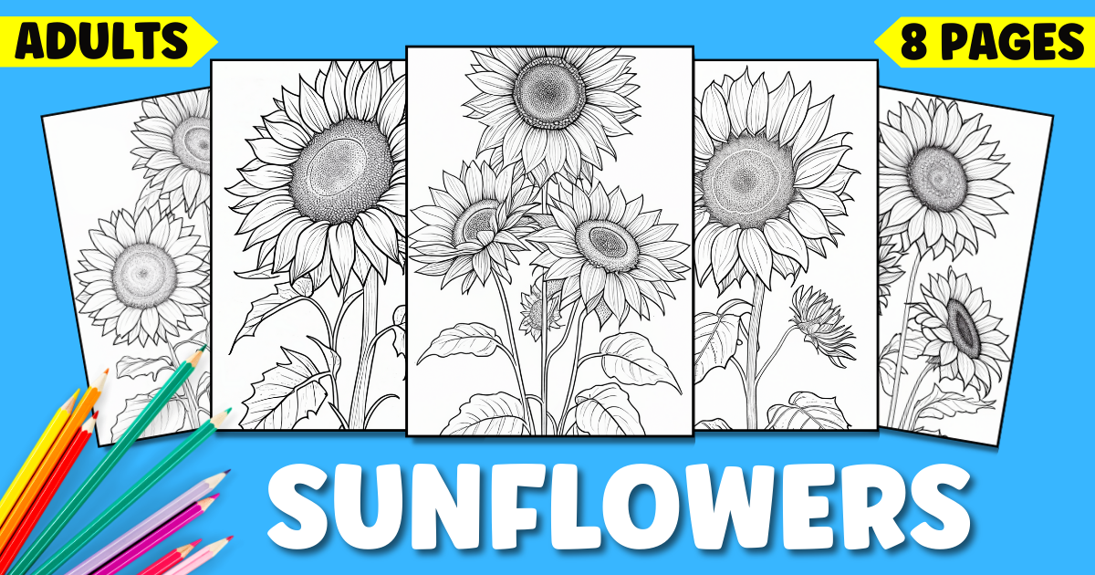 Sunflower Coloring Pages for Adults