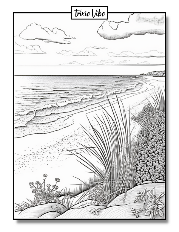 Printable Beach Coloring Pages for Adults
