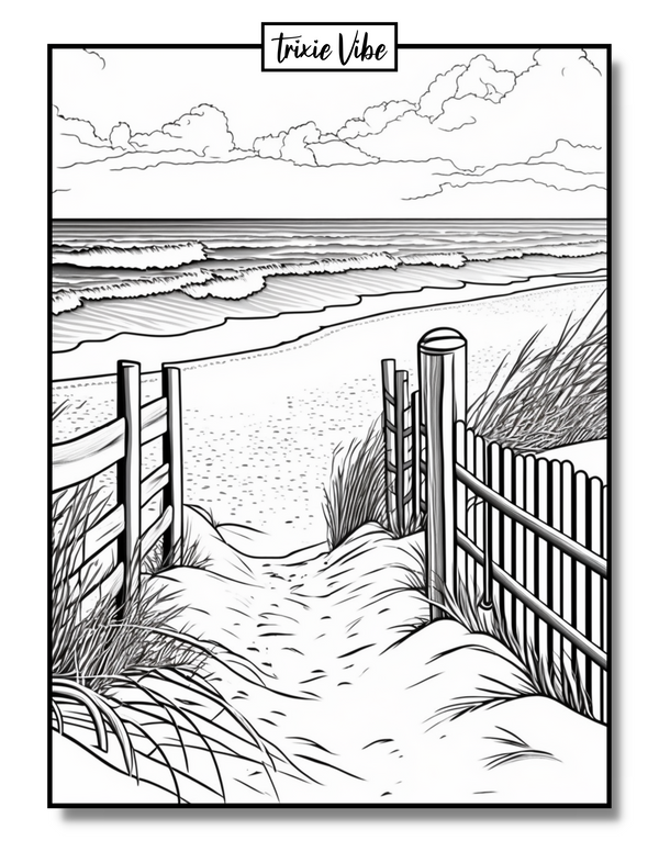 Printable Beach Coloring Pages for Adults