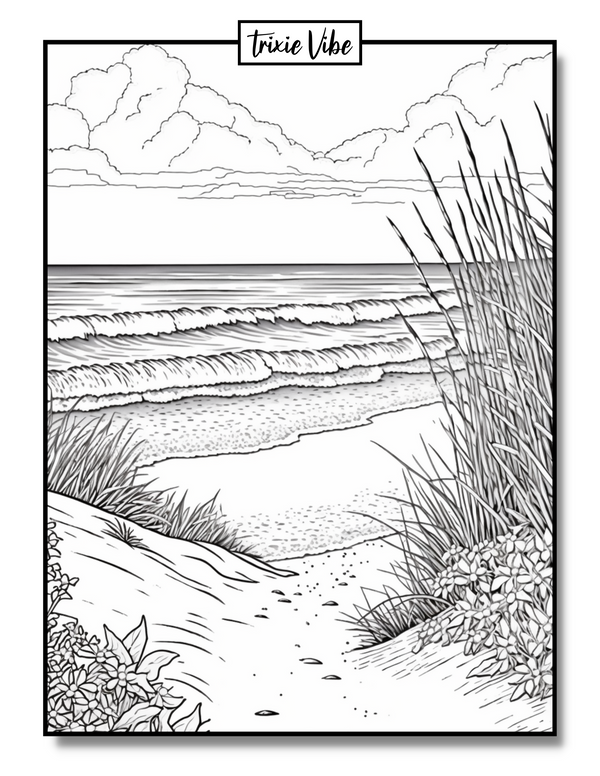Printable Beach Coloring Pages for Adults
