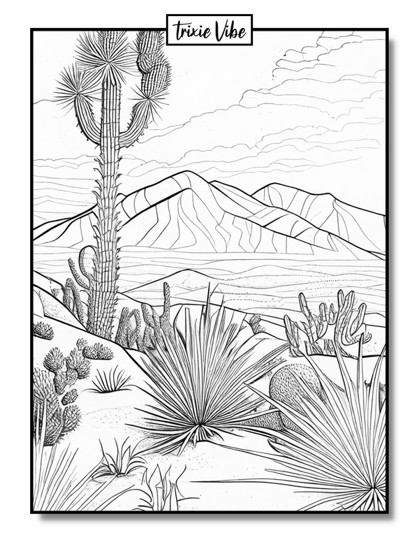 Printable Desert Coloring Pages for Adults