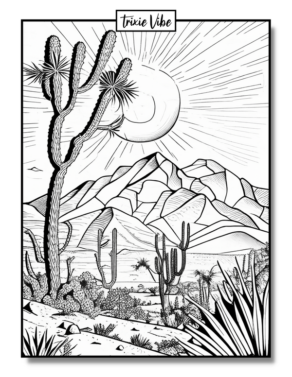 Printable Desert Coloring Pages for Adults