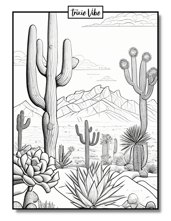 Printable Desert Coloring Pages for Adults