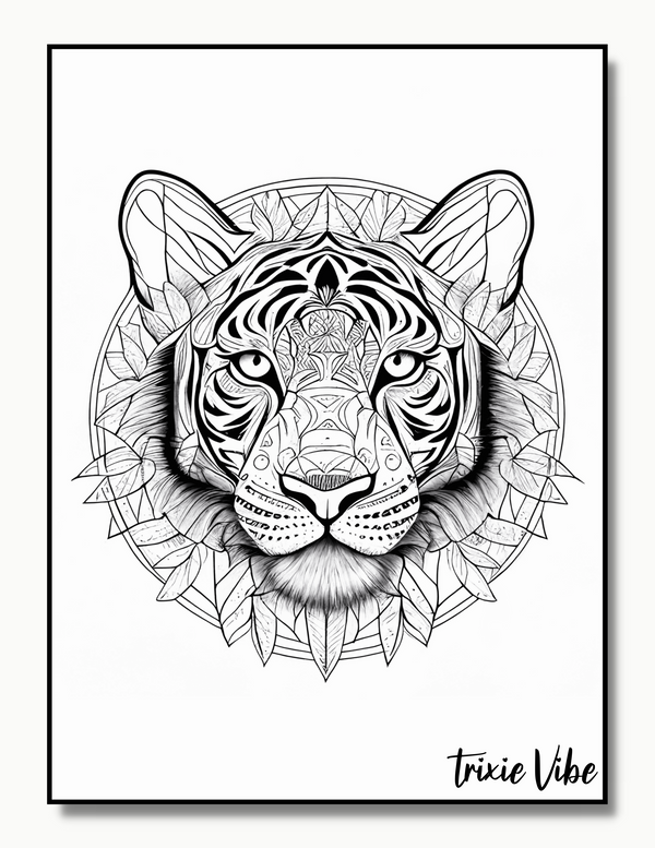 Realistic Tiger Coloring Pages