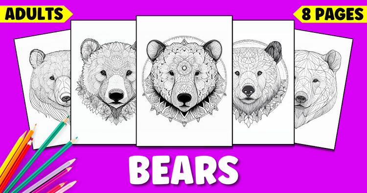 Realistic Bear Coloring Pages for Adults