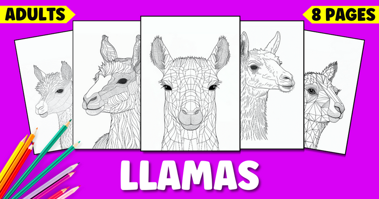 Printable Realistic Llama Coloring Pages for Adults